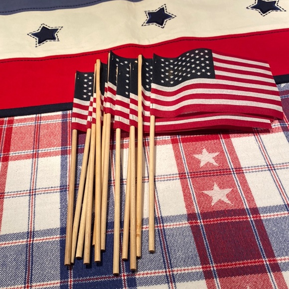 Party Supplies | 12 Small American Flags New Unused 1 Inch Stick Flag ...